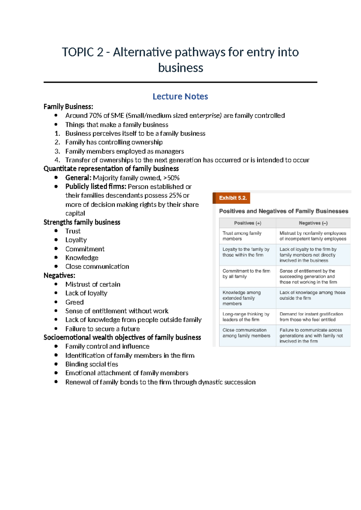 Topic 2 - Alternative pathways for entry into business - TOPIC 2 ...
