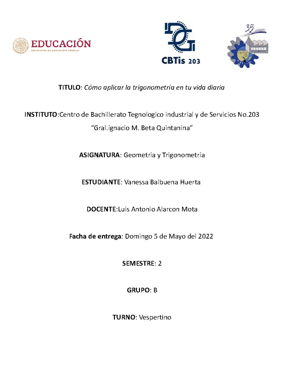 Proyecto DE Trigonometria - TITULO: Cómo aplicar la trigonometría en tu ...