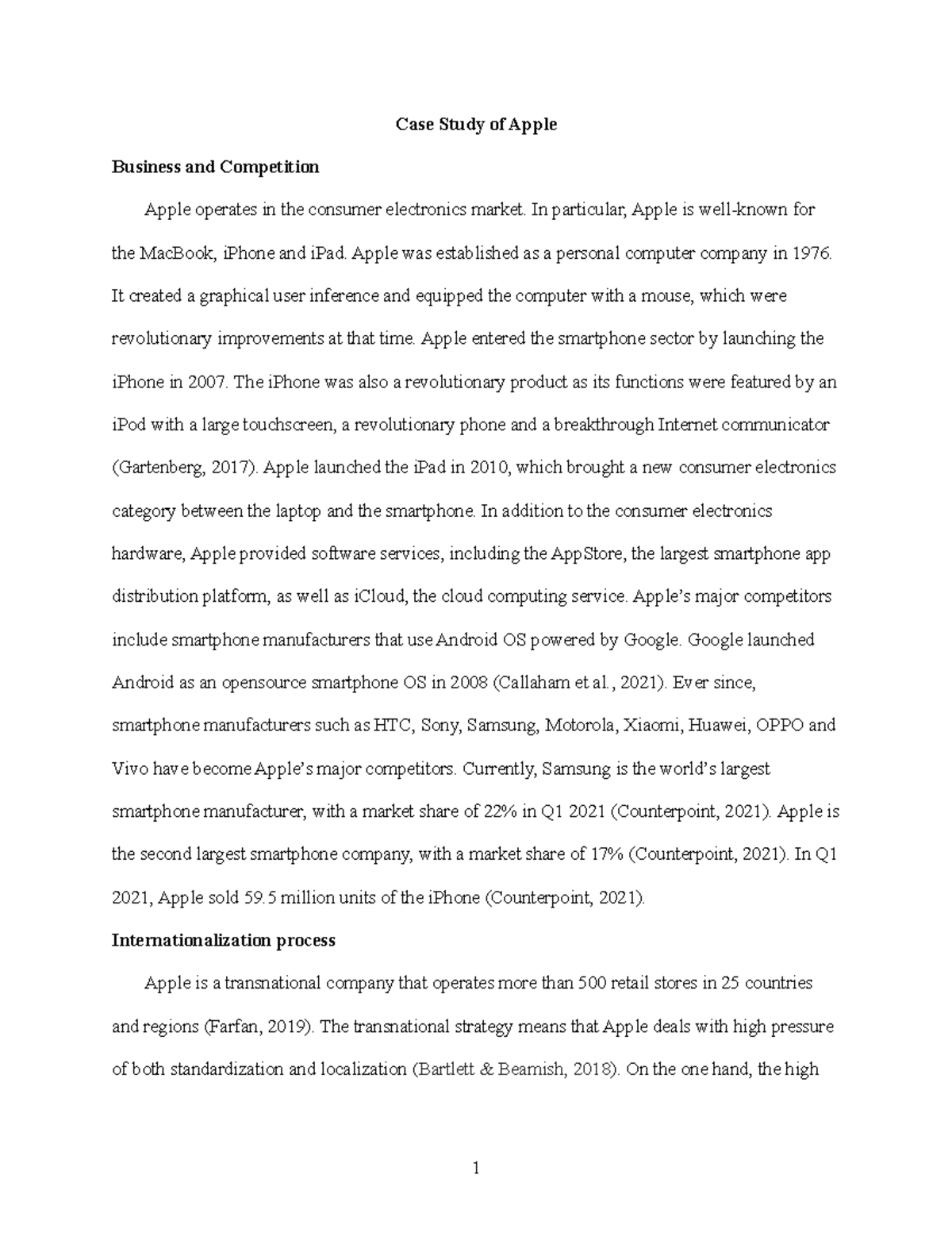 Case Study of Apple - .... - Case Study of Apple Business and ...