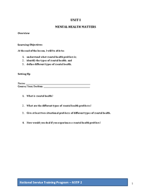 NSTP Module UNIT 6- Entrepreneurship AND Livelihood - UNIT VI ...