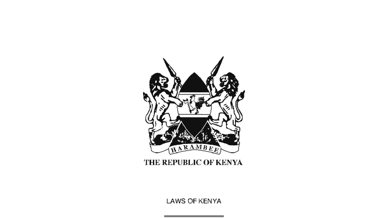 Trade Descriptions Act Cap. 505 - Kenya Legislation Update 2022 - Studocu