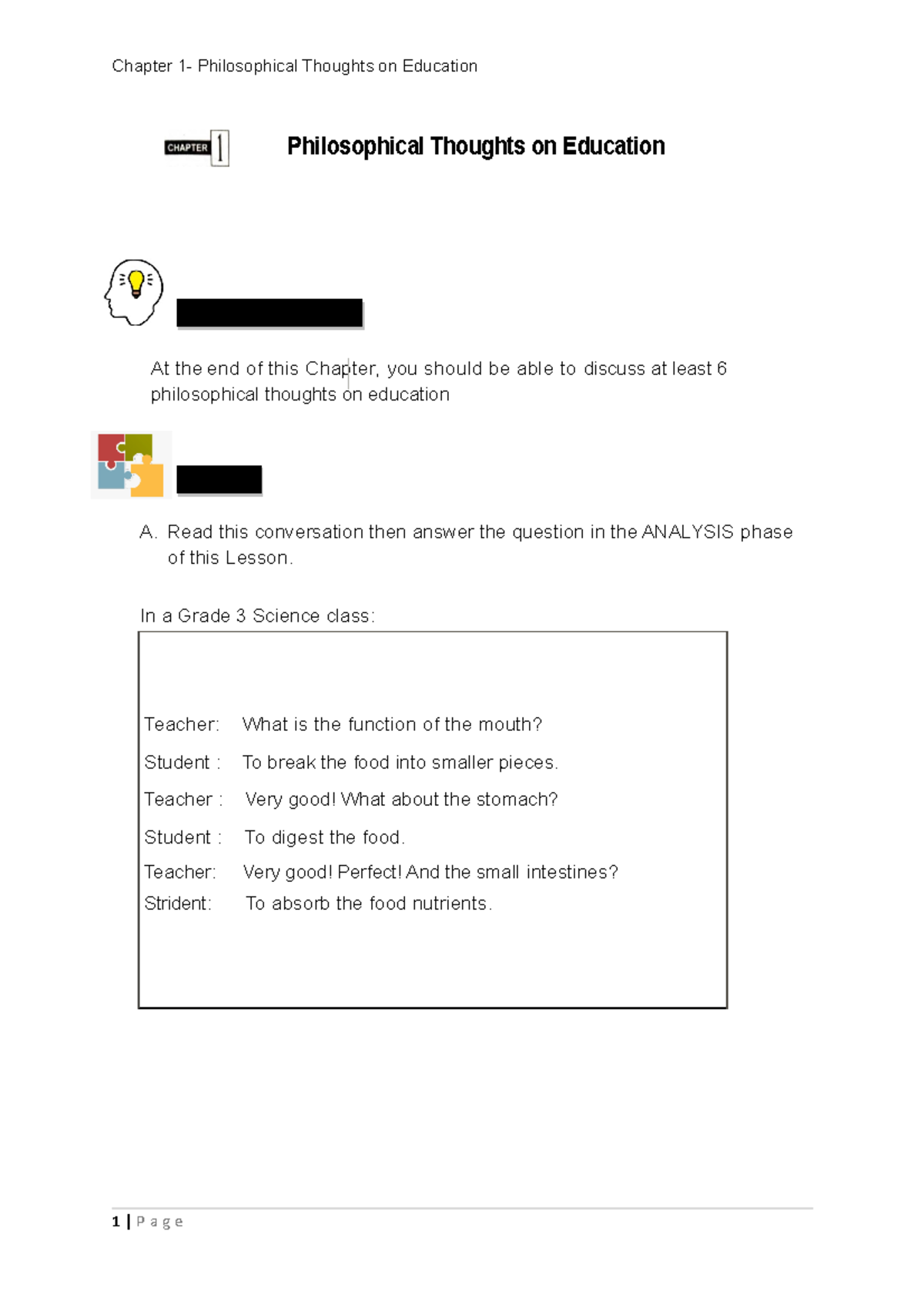 Chapter 1: Exploring Philosophical Perspectives on Education - Studocu