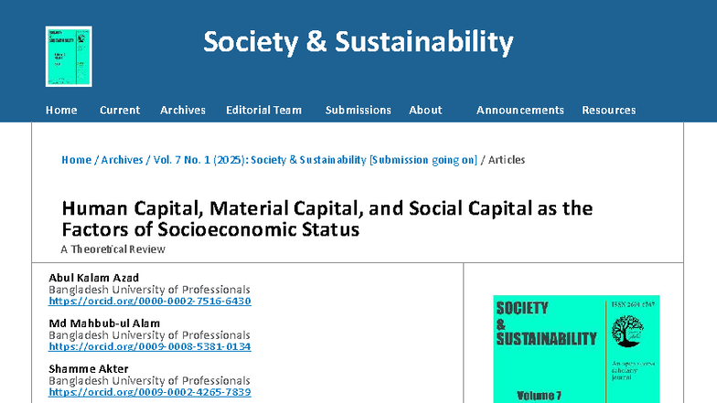 Human Capital, Material Capital, and Social Capital in SES: A Review ...