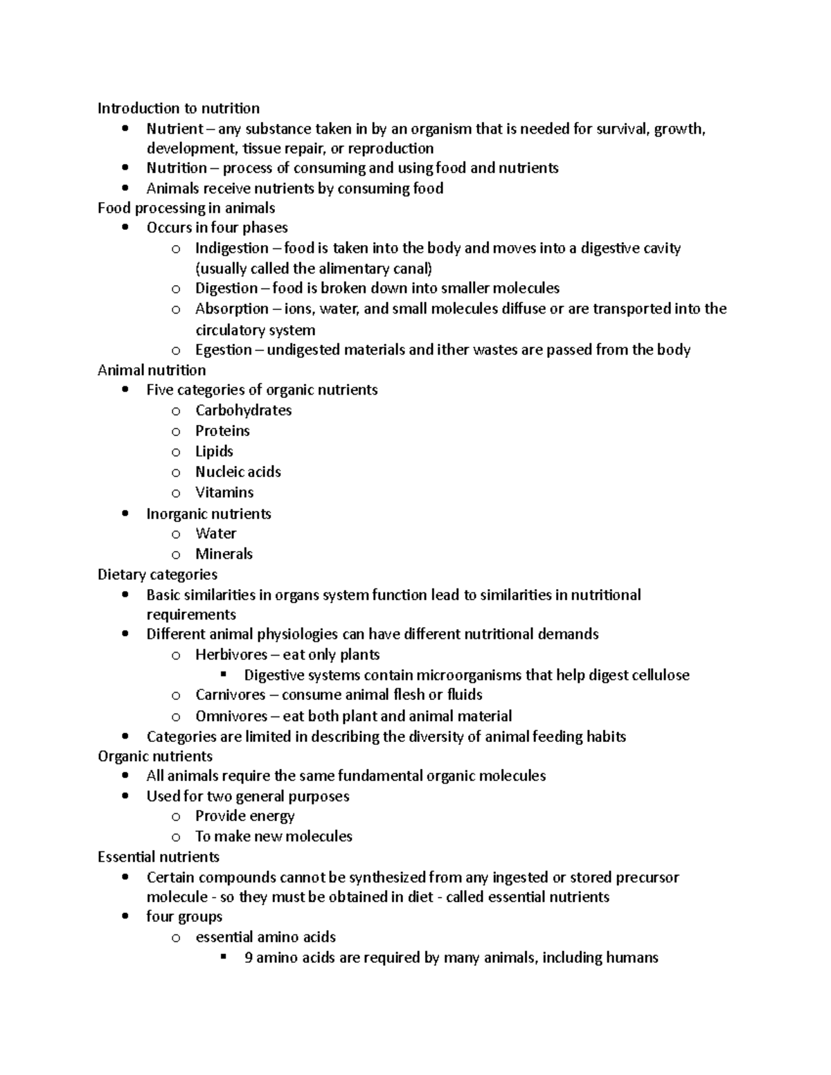 Chapter 46 - Overview of Animal Nutrition and Digestion - Studocu