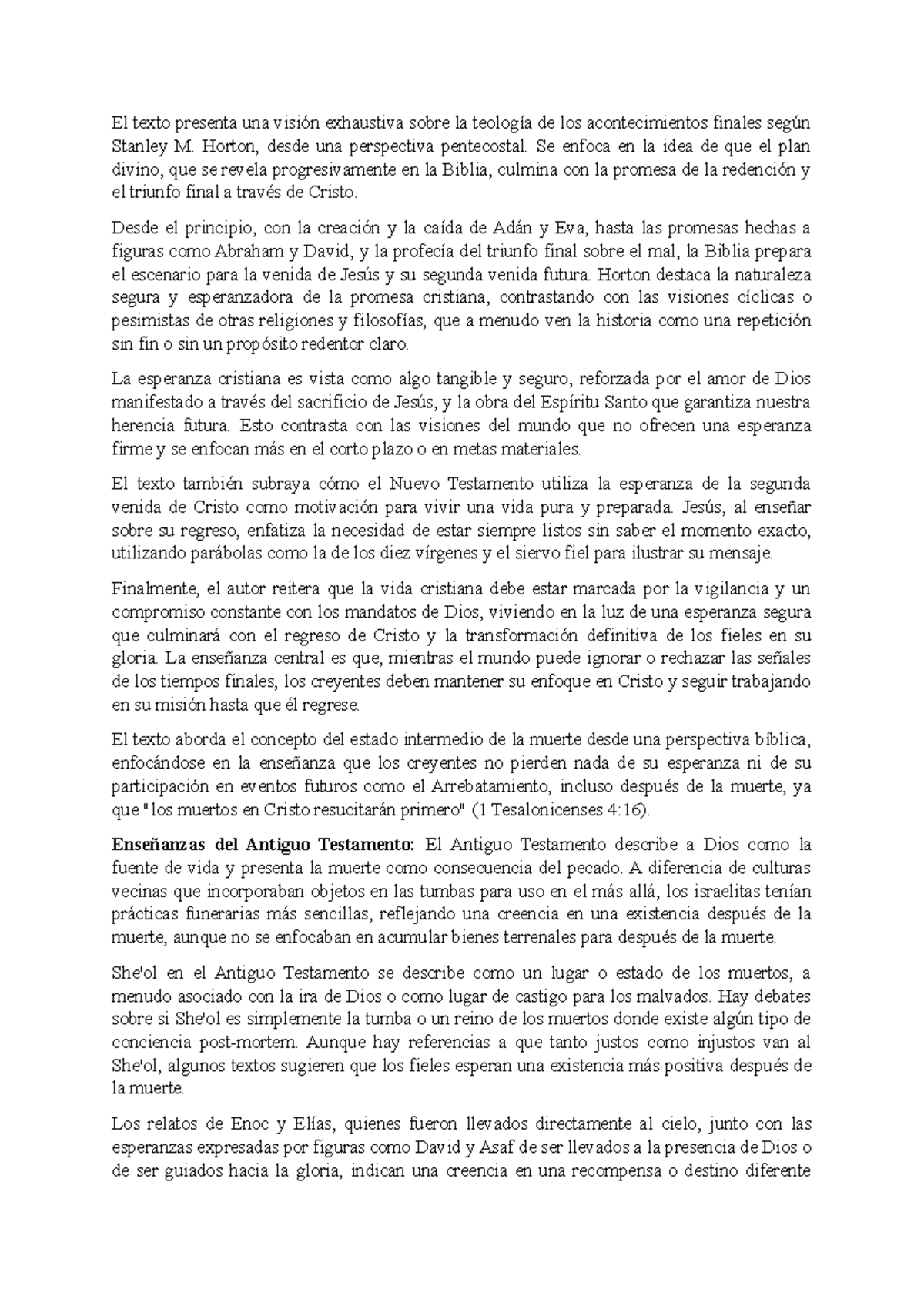 Teología Escatológica y el Estado Intermedio: Perspectiva de Horton ...
