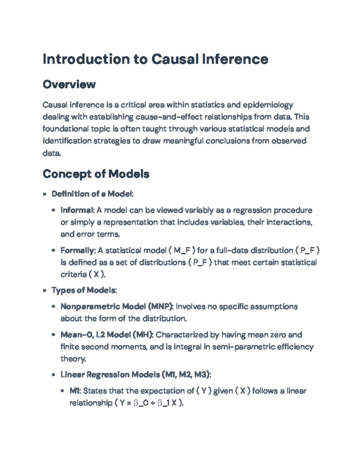 Introduction to Causal Inference: Models, Assumptions, and Applications ...
