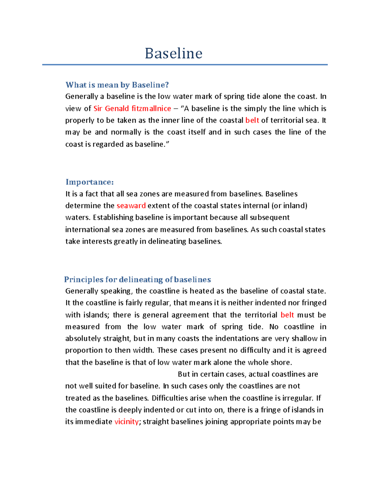 Baselines and Their Definitions: Understanding Coastal Measurements ...