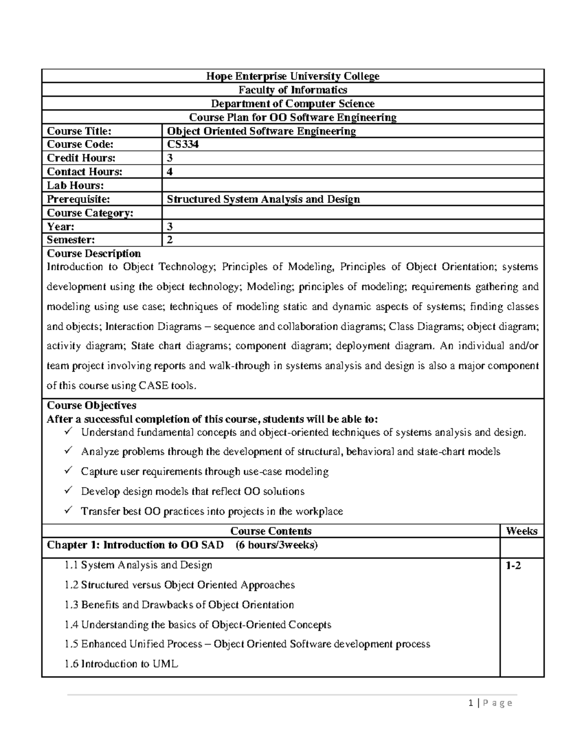 Object Oriented Software Engineering - An individual and/or team project involving reports and ...