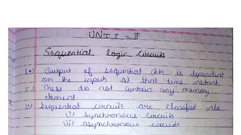 DLCD - Unit II: Sequential Logic Circuits and Flip Flops Overview - Studocu