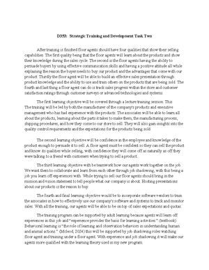 D361 task one - Make sure to use grammley - Ride On Course: D ...