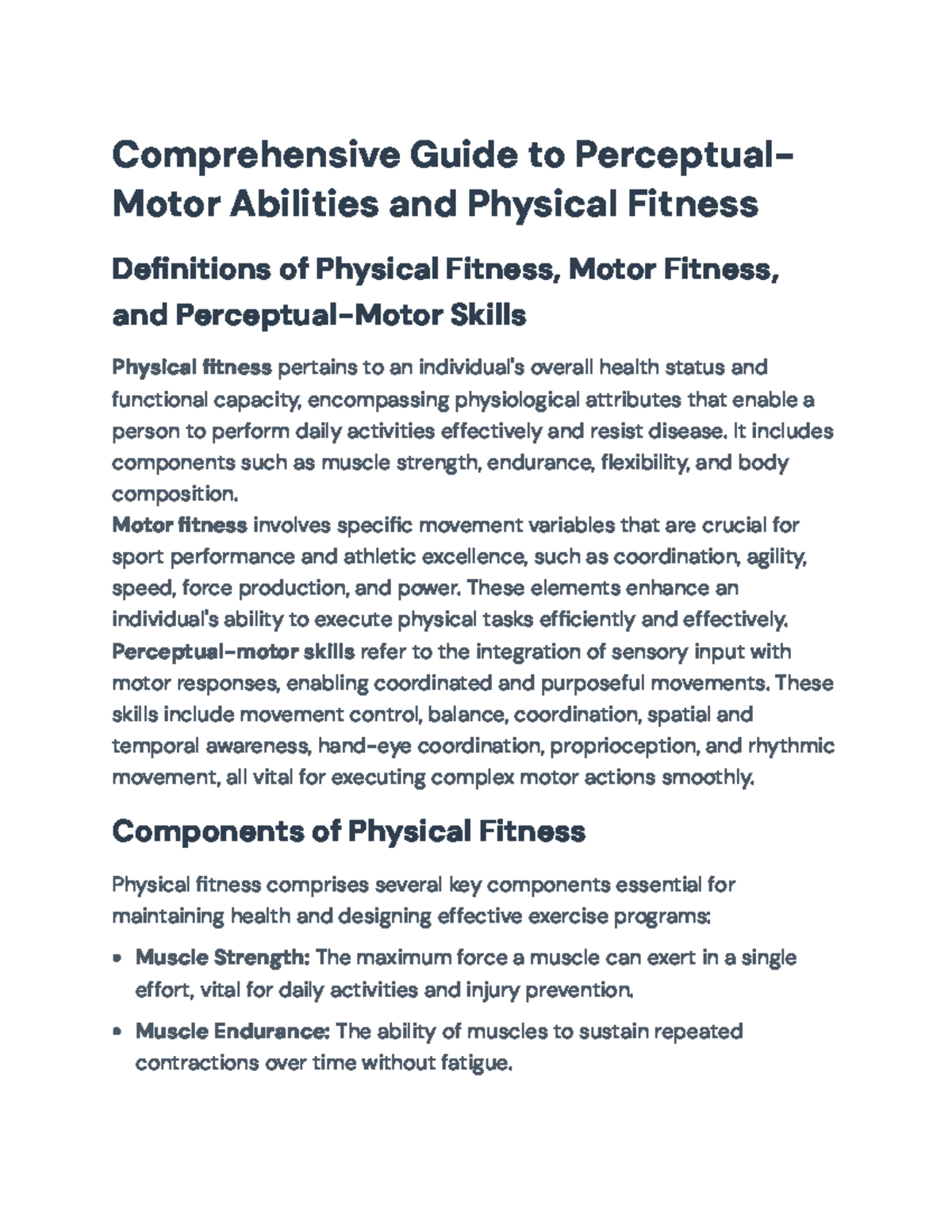 Comprehensive Guide to Perceptual-Motor Skills & Youth Fitness Programs ...