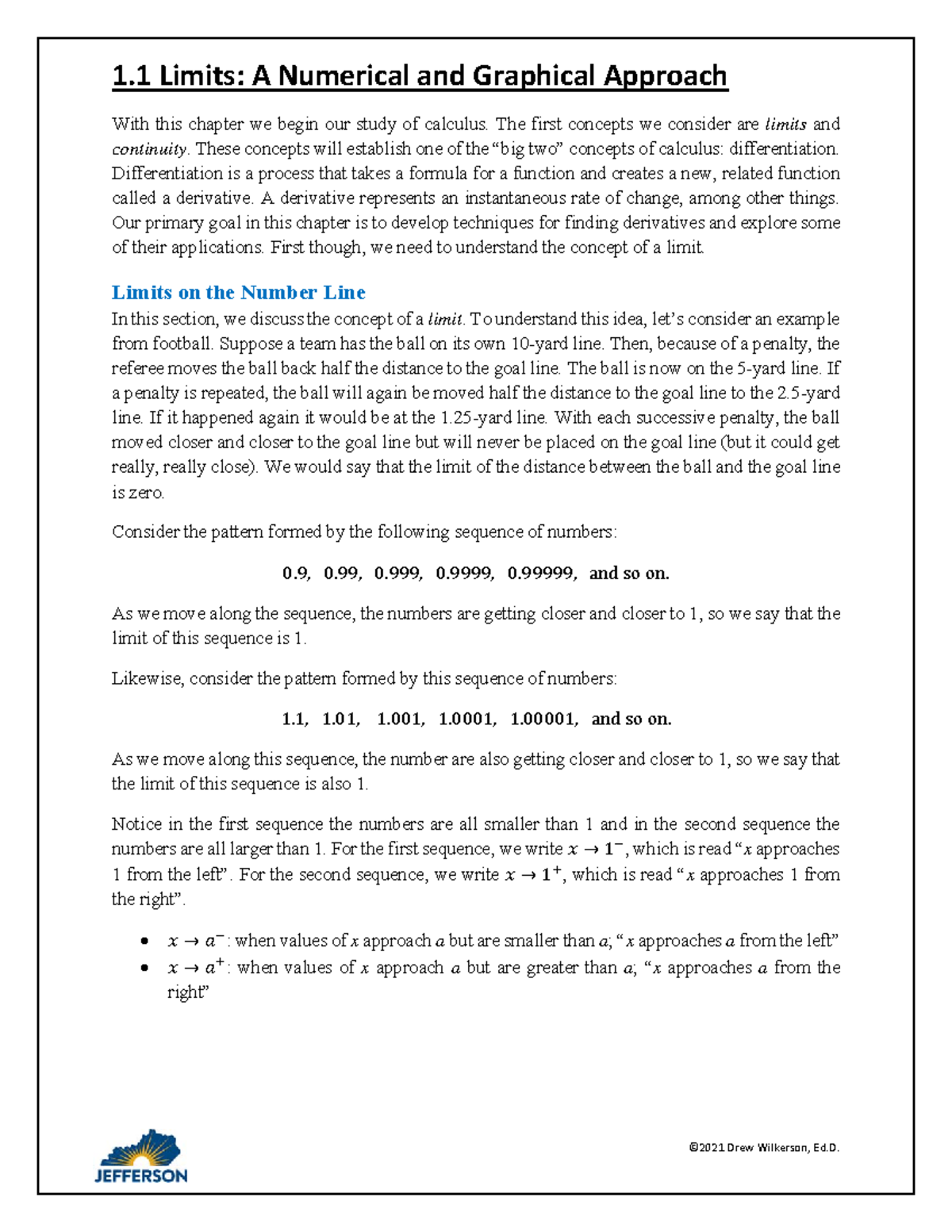 Calculus 1 Chapter 1-1: Understanding Limits Graphically & Numerically ...