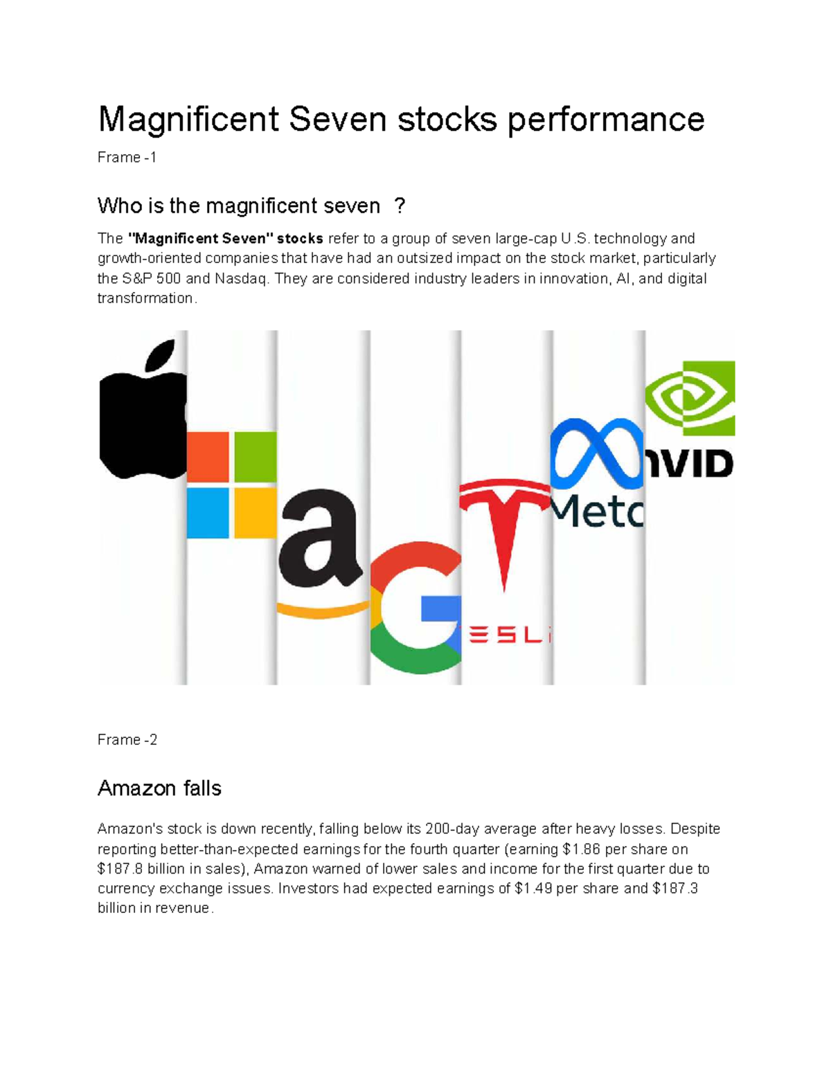 Magnificent Seven Stocks Performance Analysis: Q1 2024 Insights - Studocu