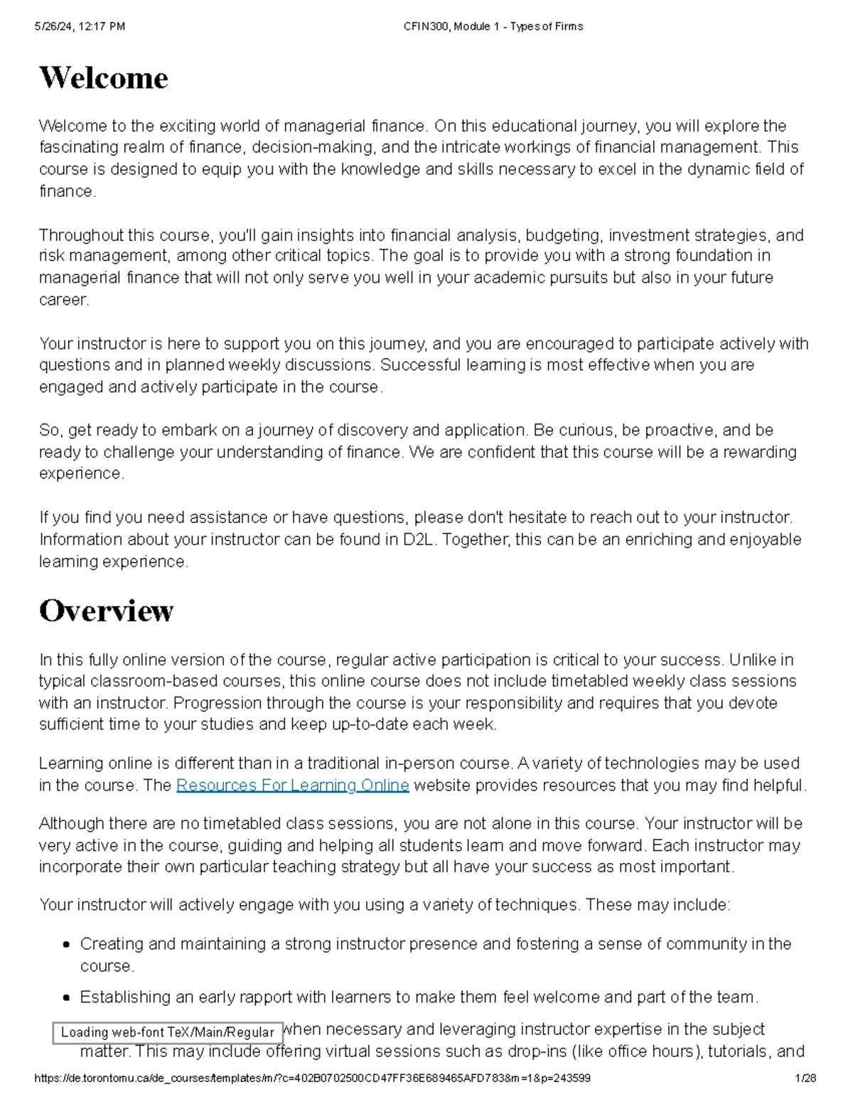 CFIN300, Module 1 - Types of Firms - Welcome Welcome to the exciting ...