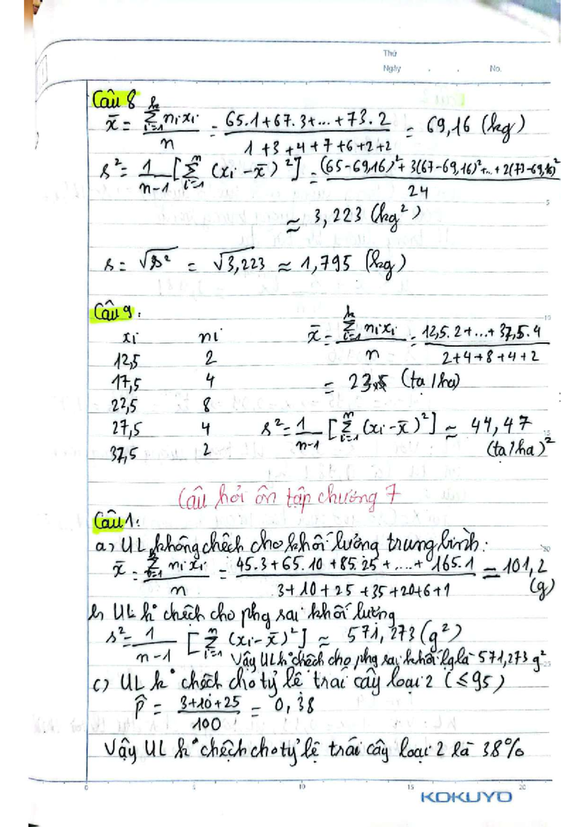 Xác Suất Thống Kê: Bài Tập và Giải Thích Chi Tiết (MATH 101) - Studocu