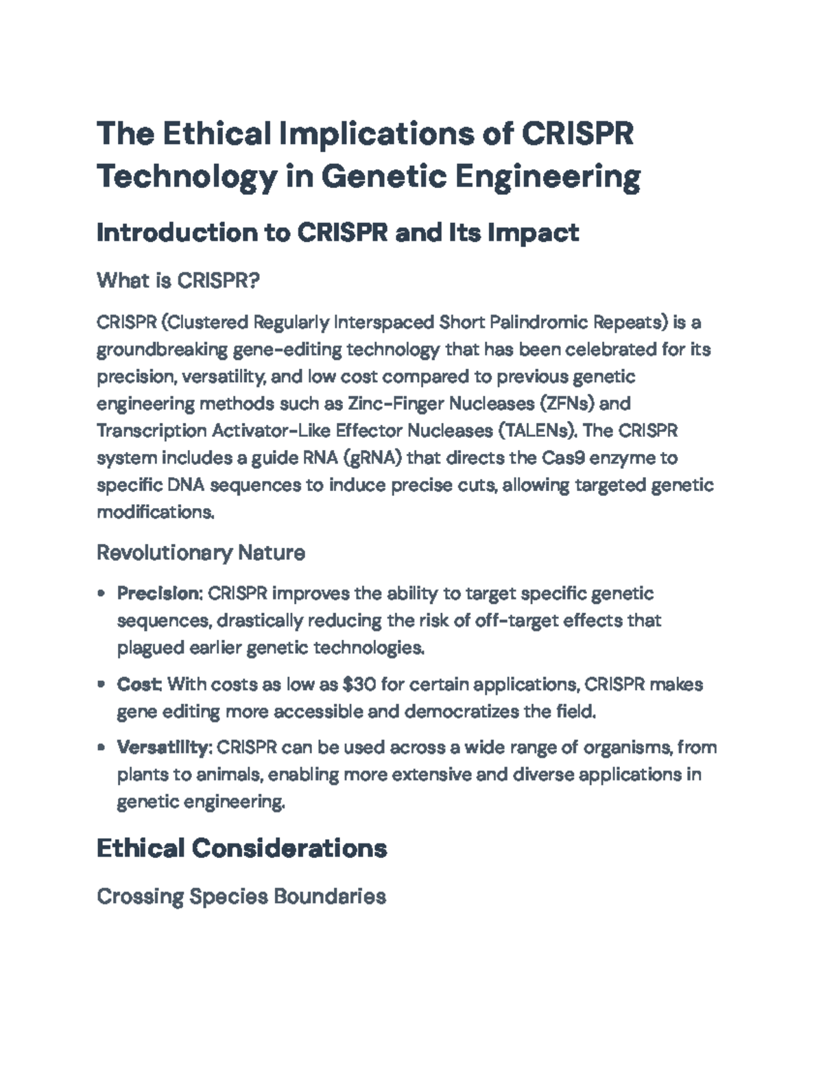 Ethical Implications of CRISPR Technology in Genetic Engineering - The ...