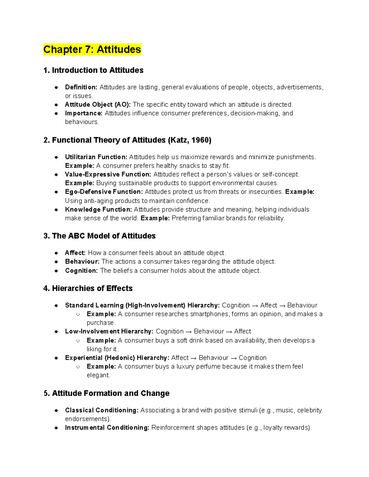 Mark 305 Notes - Test 2: Consumer Attitudes and Influences - Studocu