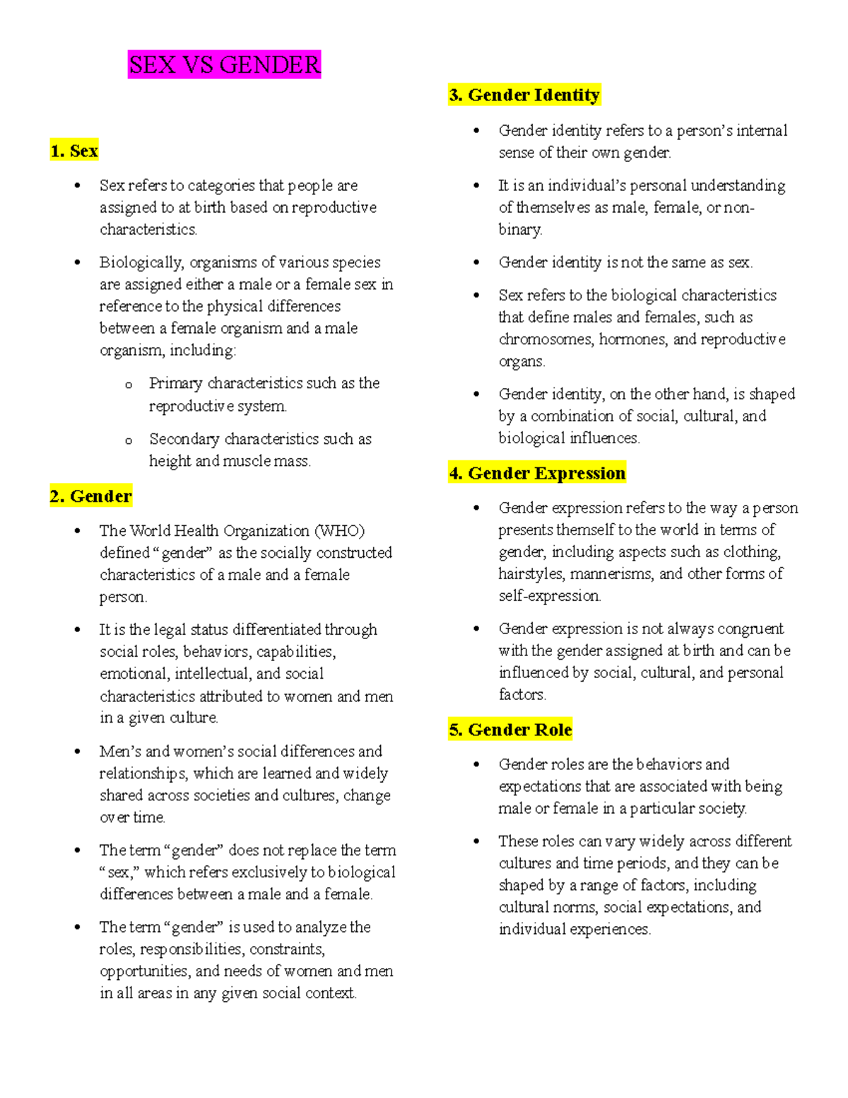 SEX VS GENDER: Understanding Identity and Expression in Human Sexuality ...