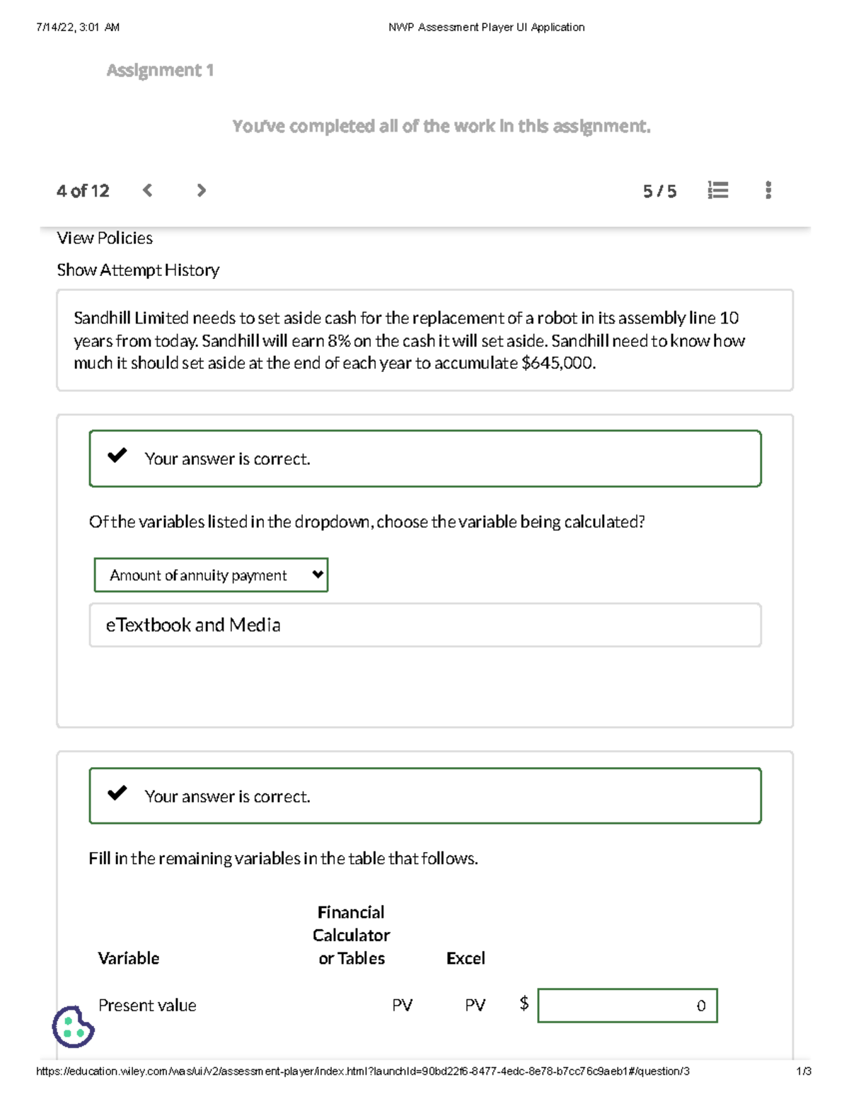 NWP 101: Wiley Plus Assignment 1 - Annuity Calculation For Robot Replacement - Studocu