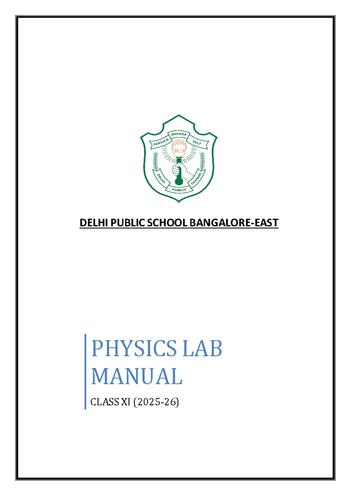 Class XI Physics Lab Manual (Code No. 042) 2025-26 - Studocu