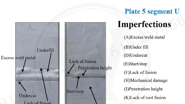 Plate 5 Imperfections Analysis: Samples U, V, W Evaluation - Studocu