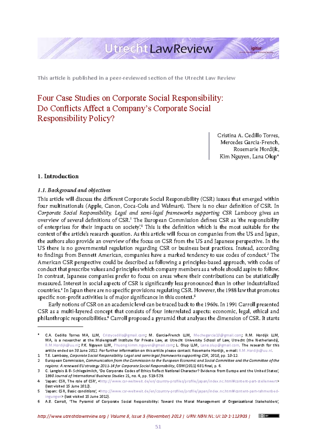 Four Case Studies on CSR: Analyzing Conflicts & Policy Impact in MNCs ...