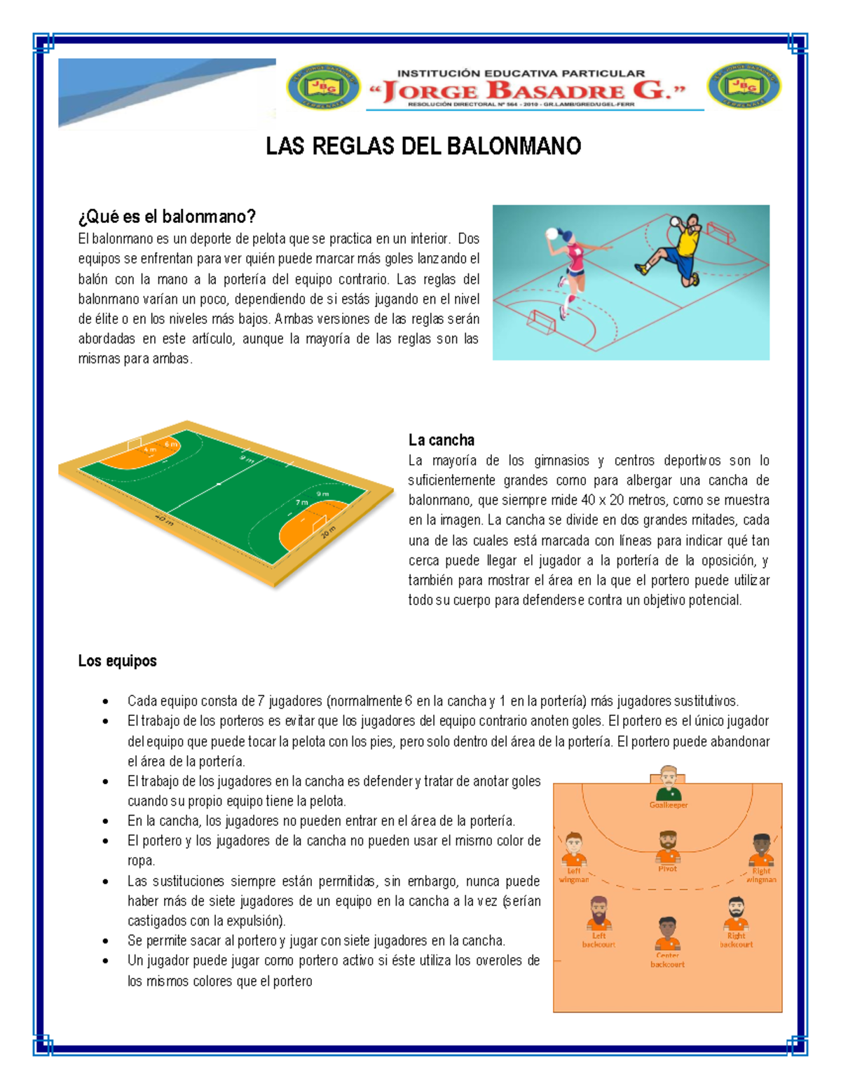 LAS Reglas DEL Balonmano - LAS REGLAS DEL BALONMANO ¿Qué es el ...