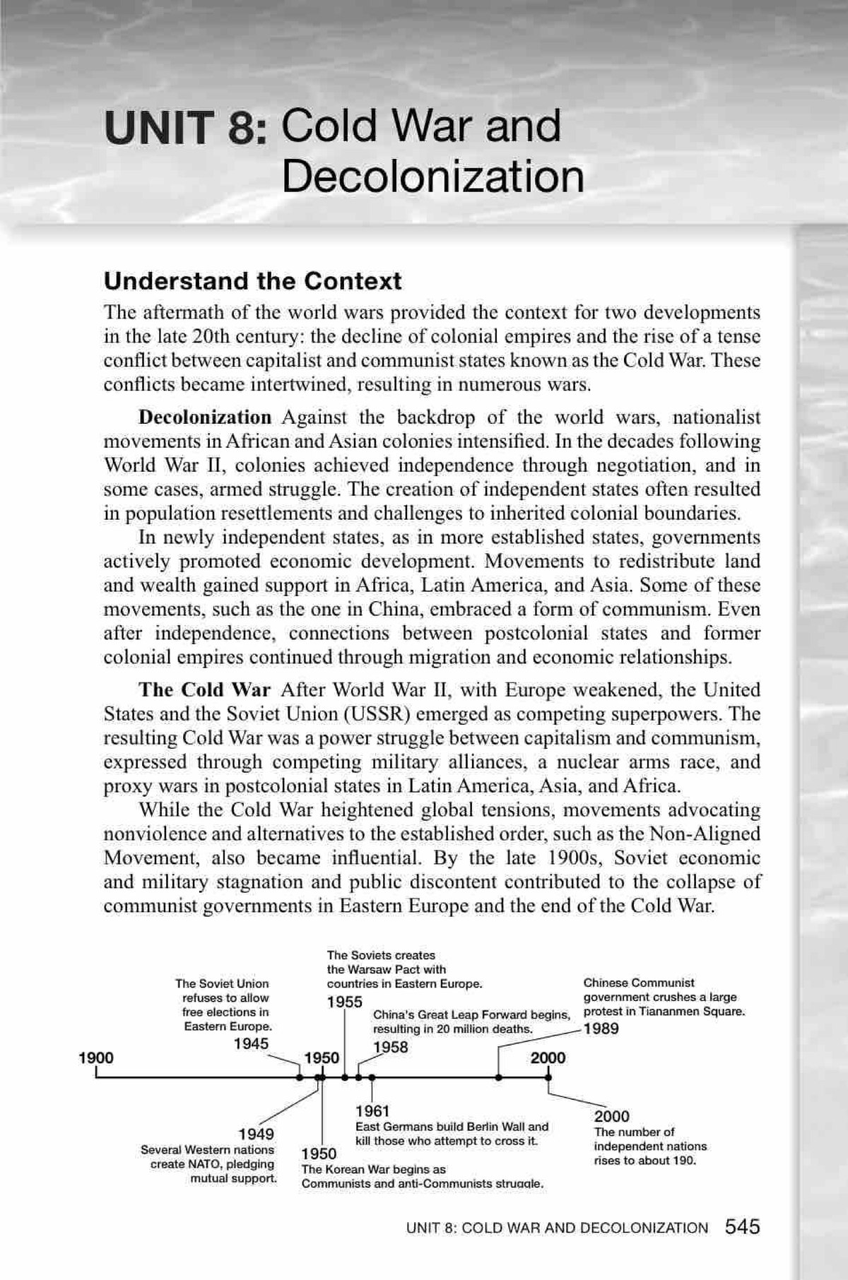 UNIT 8: Cold War and Decolonization - Historical Context and Key ...