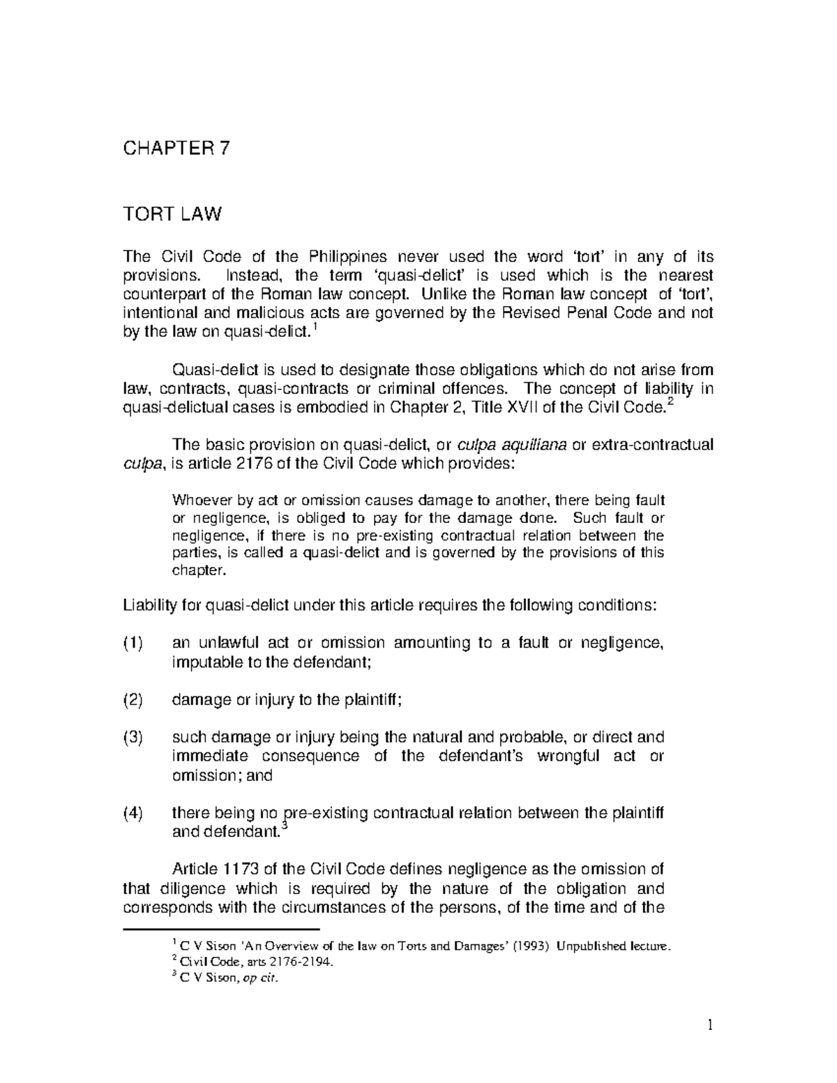 CHAPTER 7: TORT LAW - Understanding Liability in the Civil Code of the ...