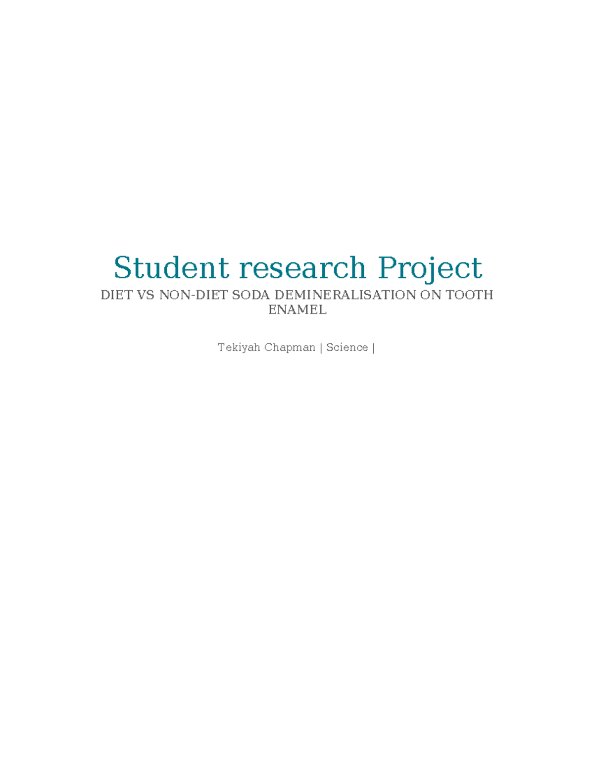 Student research Project - - Studocu
