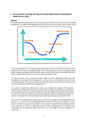 Bruce Tuckman's Team Development Model - 1. Bruce Tuckman’s Forming ...