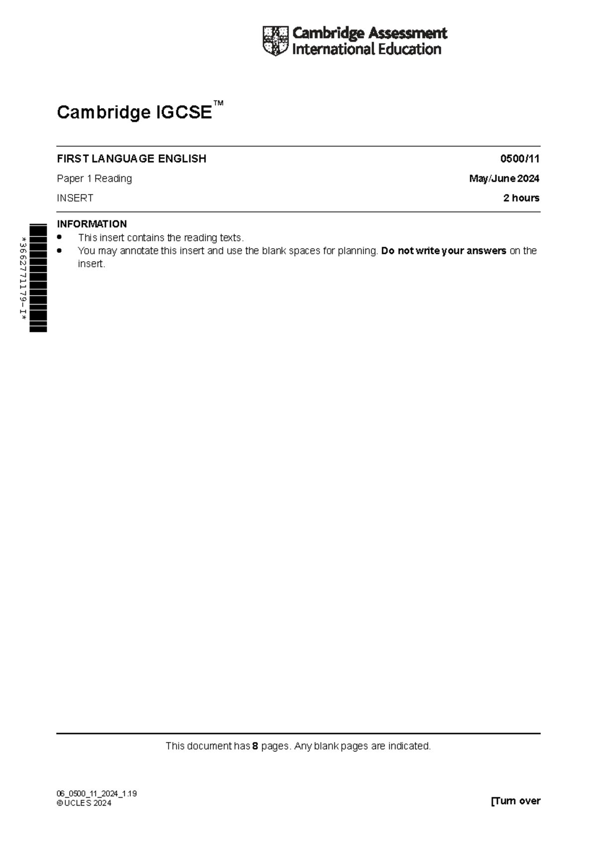 Cambridge IGCSE 0500/11/2024: Unusual Modes of Travel Report - Studocu