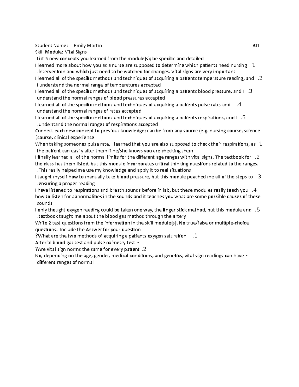 Skill Module Sheet-2 - Student Name: Emily Martin ATI Skill Module ...