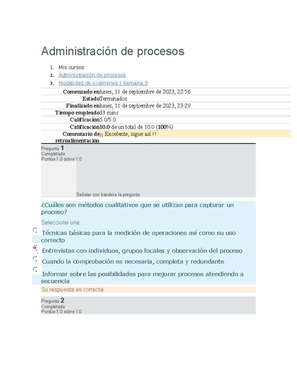 Administración de Procesos 6to Parcial (Segunda Vuelta) - Examen y Revisión - Studocu