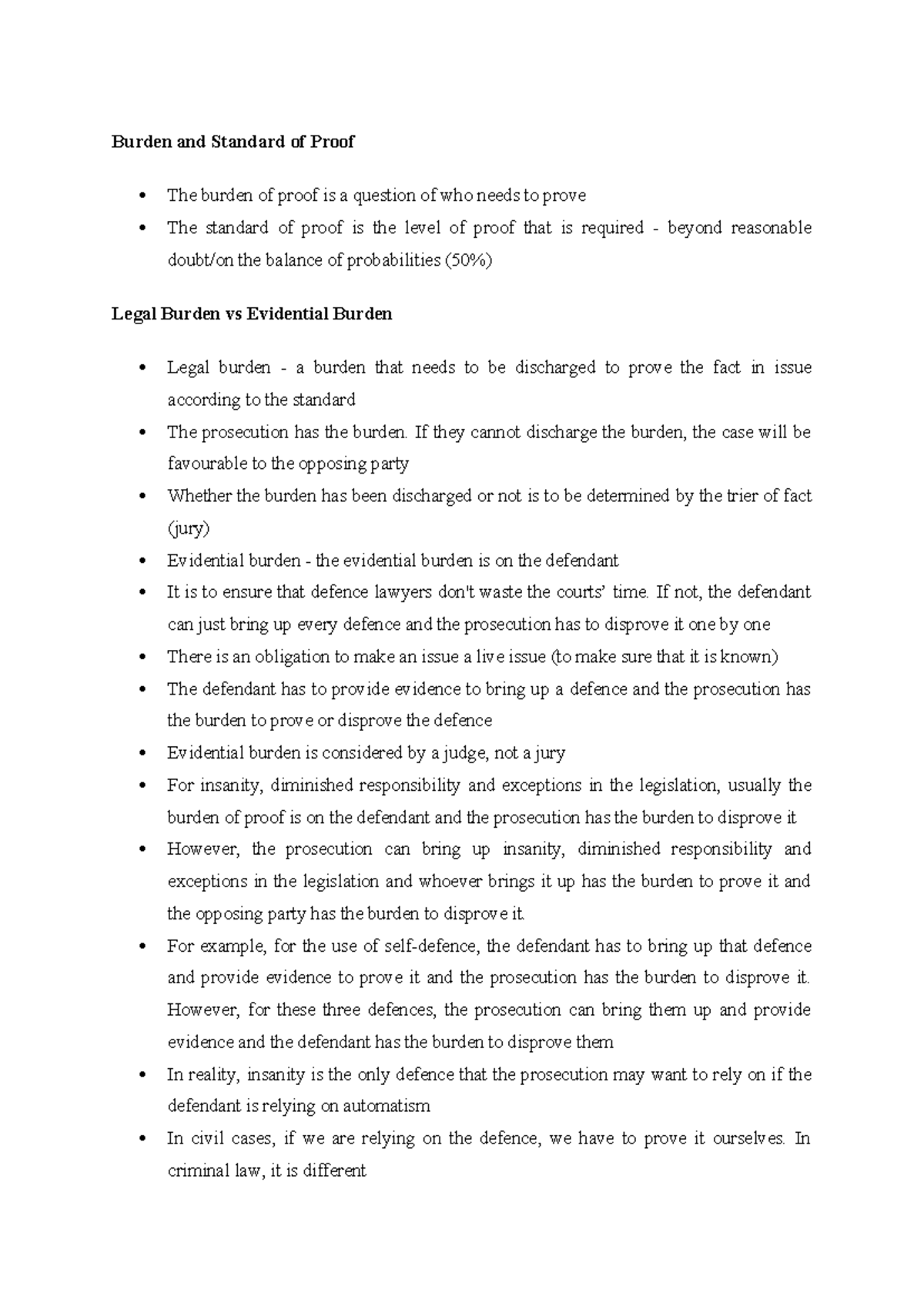 Burden and Standard of Proof: Key Legal Concepts Explained - Studocu