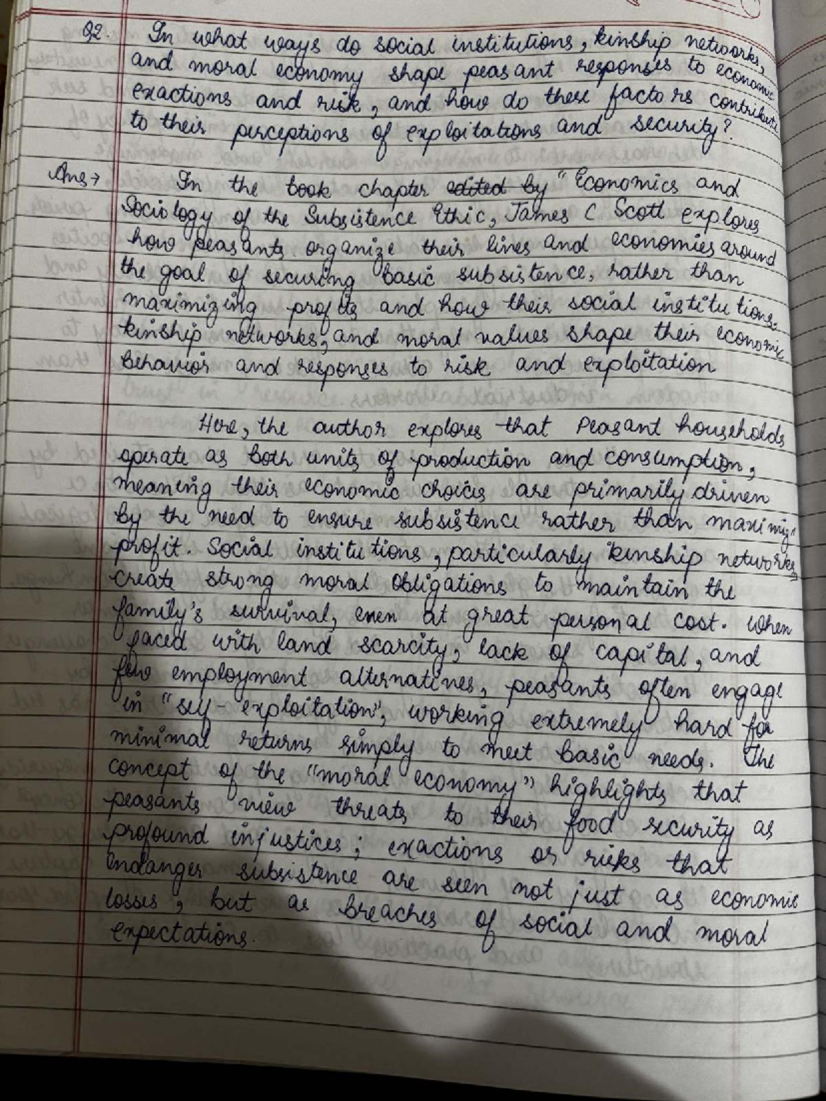 ECO 202: Peasant Responses to Economic Exactions and Moral Economy ...