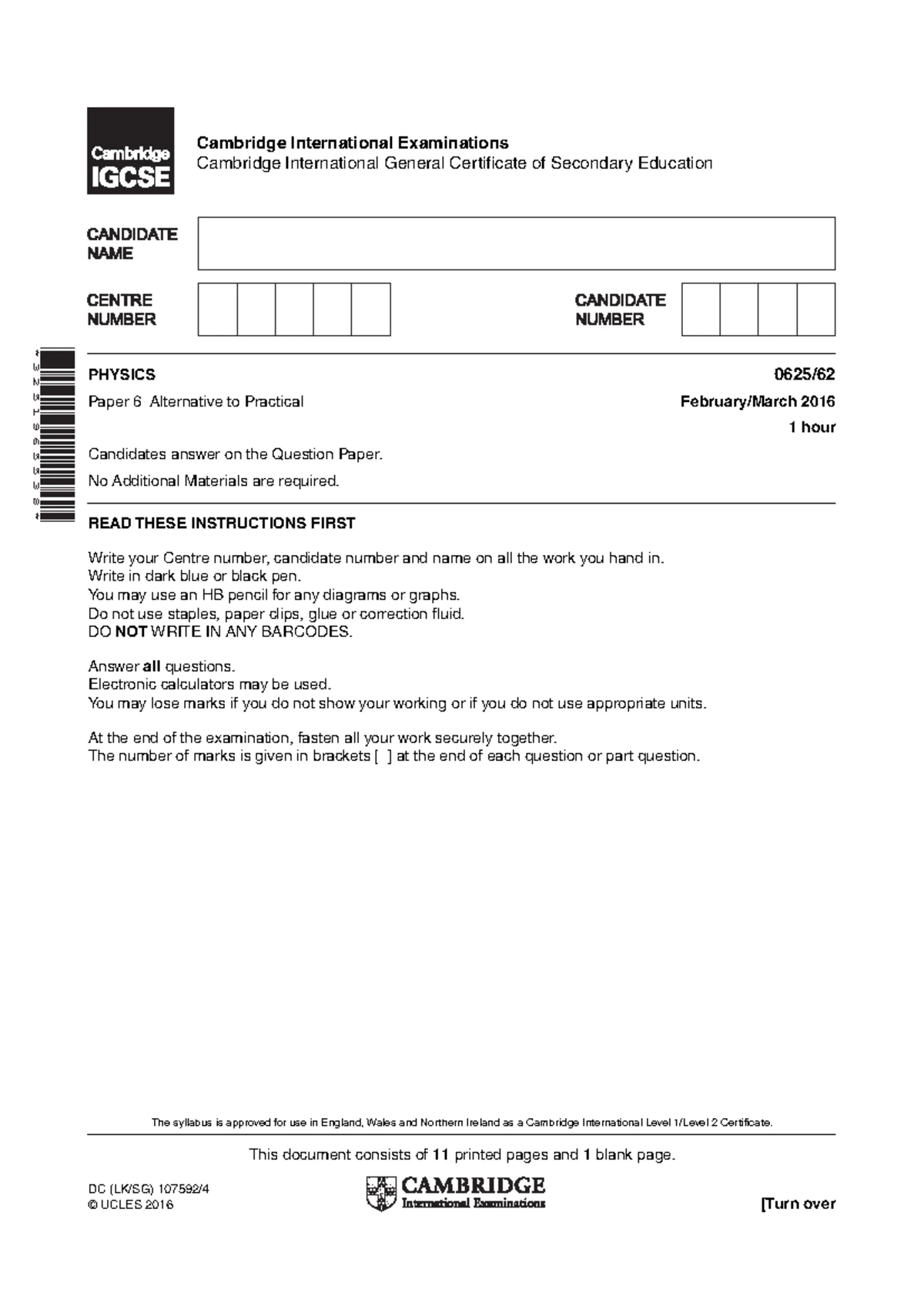 0606/01B/SP - Cambridge IGCSE™ Additional Mathematics Specimen Paper B ...