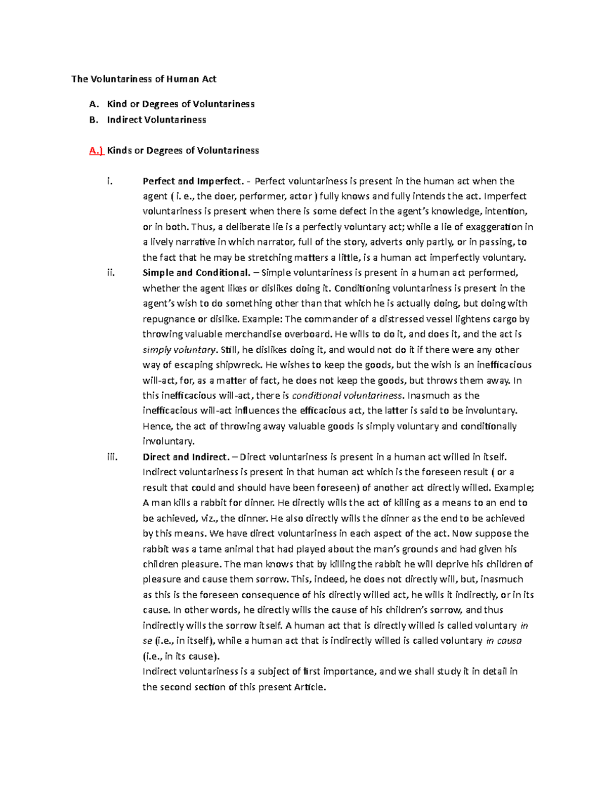 Ethics Module 1: Exploring Human Act Voluntariness Concepts - Studocu