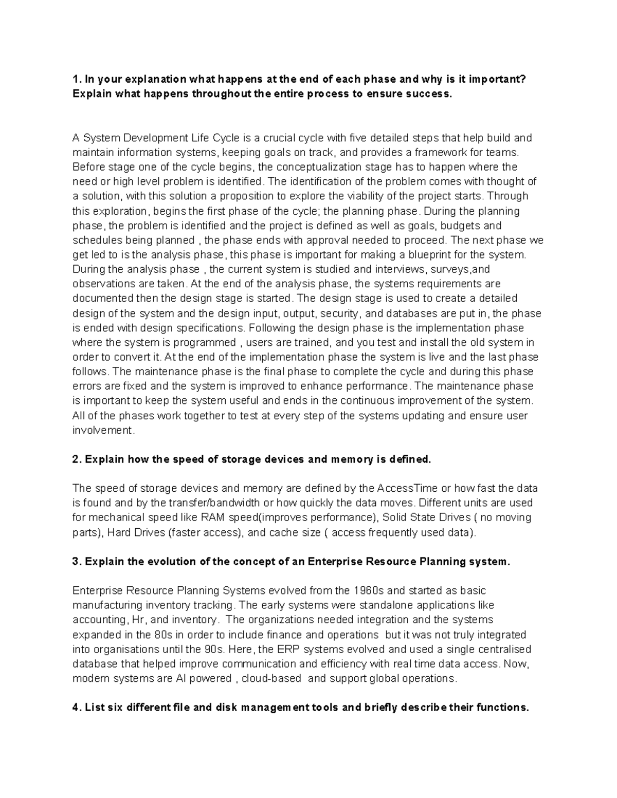 Computers Info and Processing Essay Questions (CIS 101) - Studocu