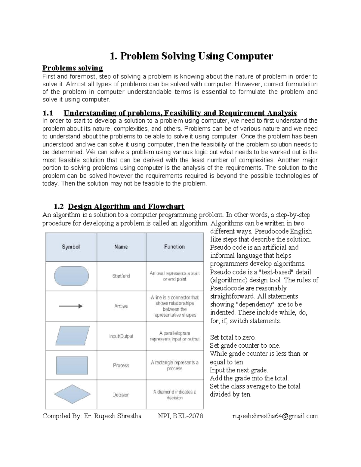 Computer Programming: Problem Solving and C Fundamentals for BE Civil ...