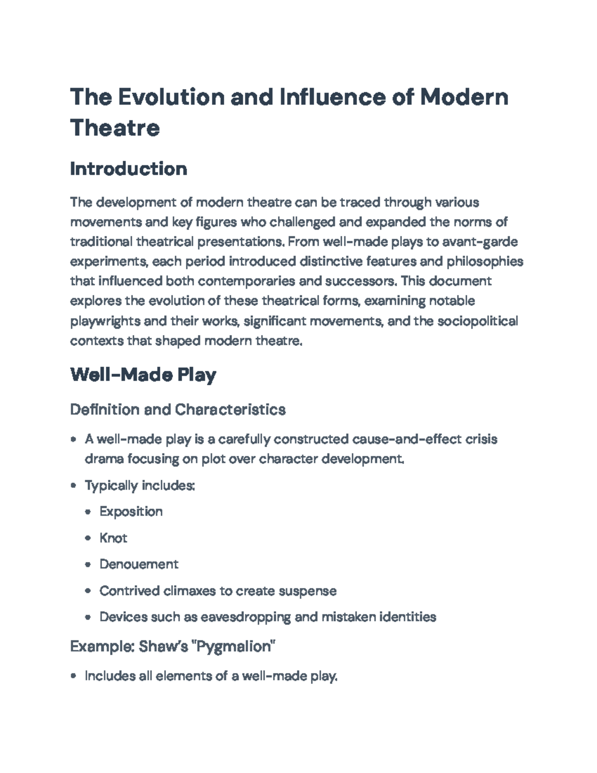Evolution and Influence of Modern Theatre: Key Movements and Figures ...