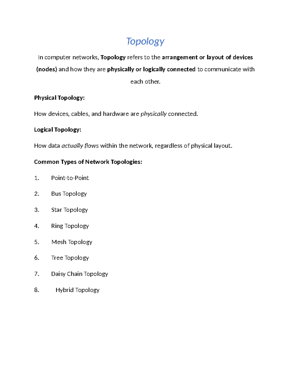 Network Topologies Overview - 253 - Studocu