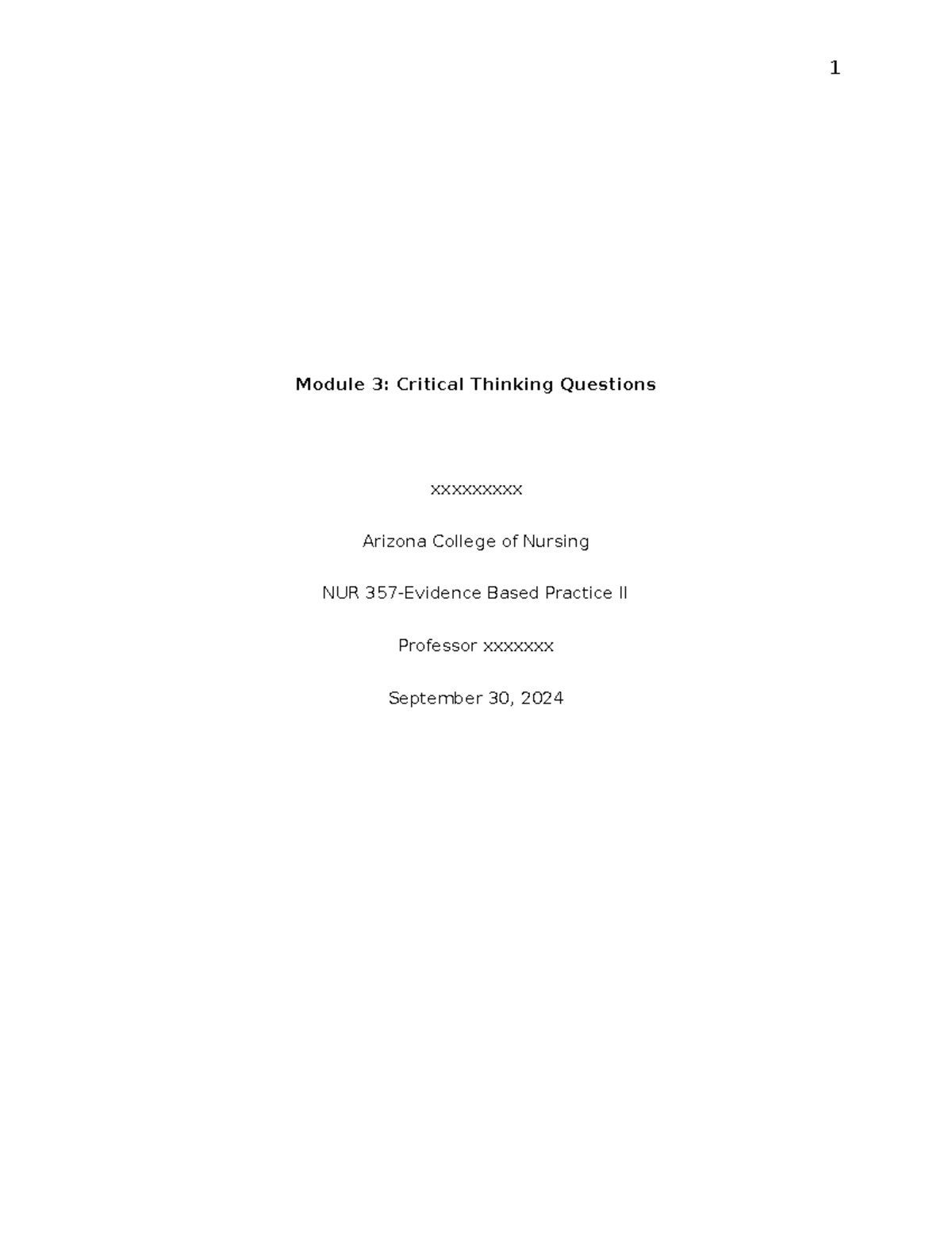 Module 3Critical Thinking Questions - Module 3: Critical Thinking ...