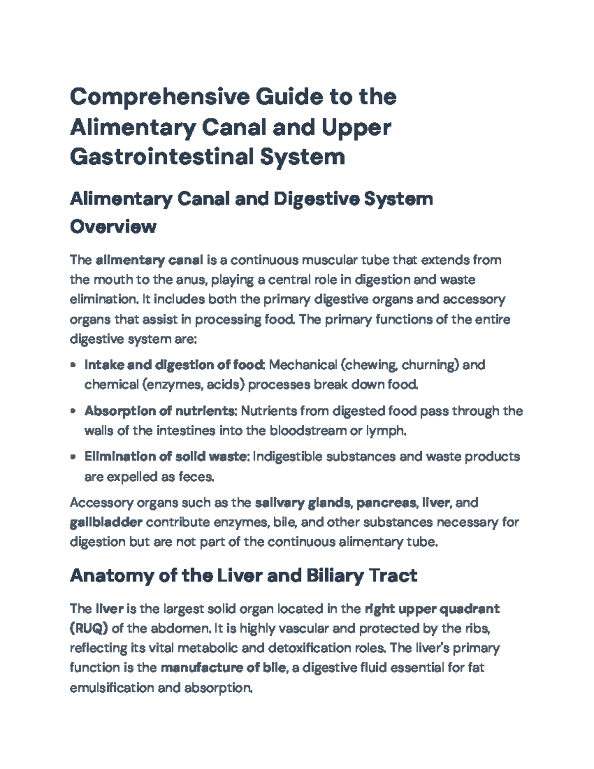 Comprehensive Guide to the Alimentary Canal & Upper GI System Overview ...