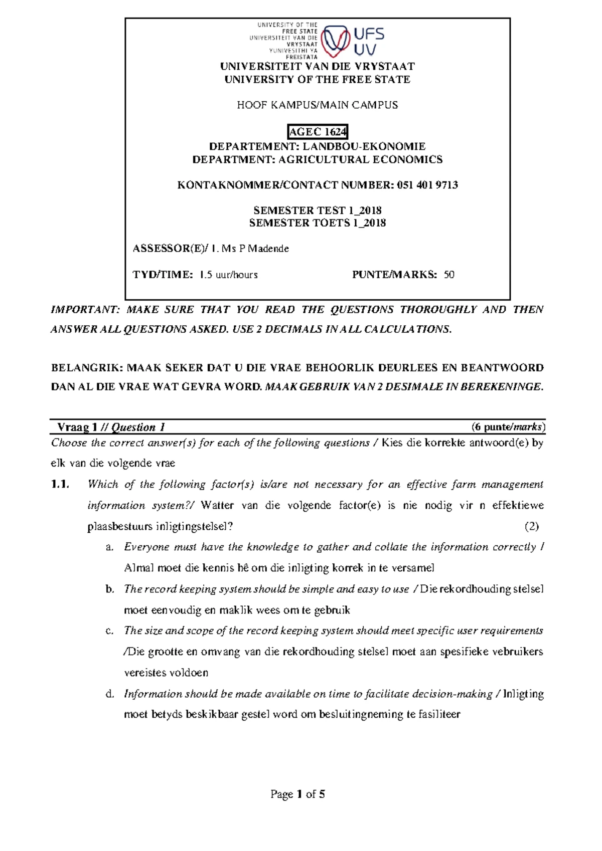 AGEC Business Plan Assignment: Mini Agricultural Plan for 2024 - Studocu
