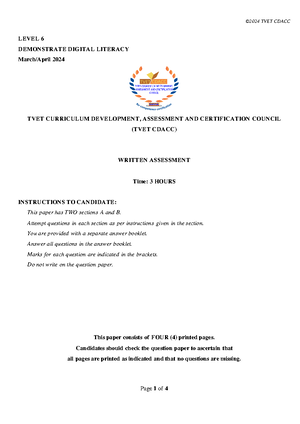2024J - Digital Literacy Level 5 Past Exam Papers & Questions - Studocu