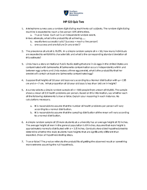 IHP 515: Population-Based Epidemiology Chapter 5 Textbook Questions - Studocu