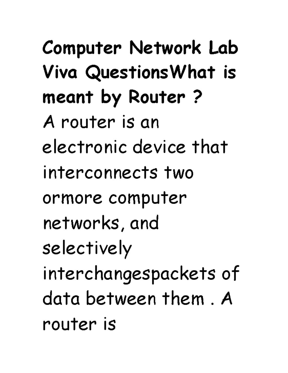 Computer Network Lab Viva Question And Answers Computer Network Lab Viva Questionswhat Is