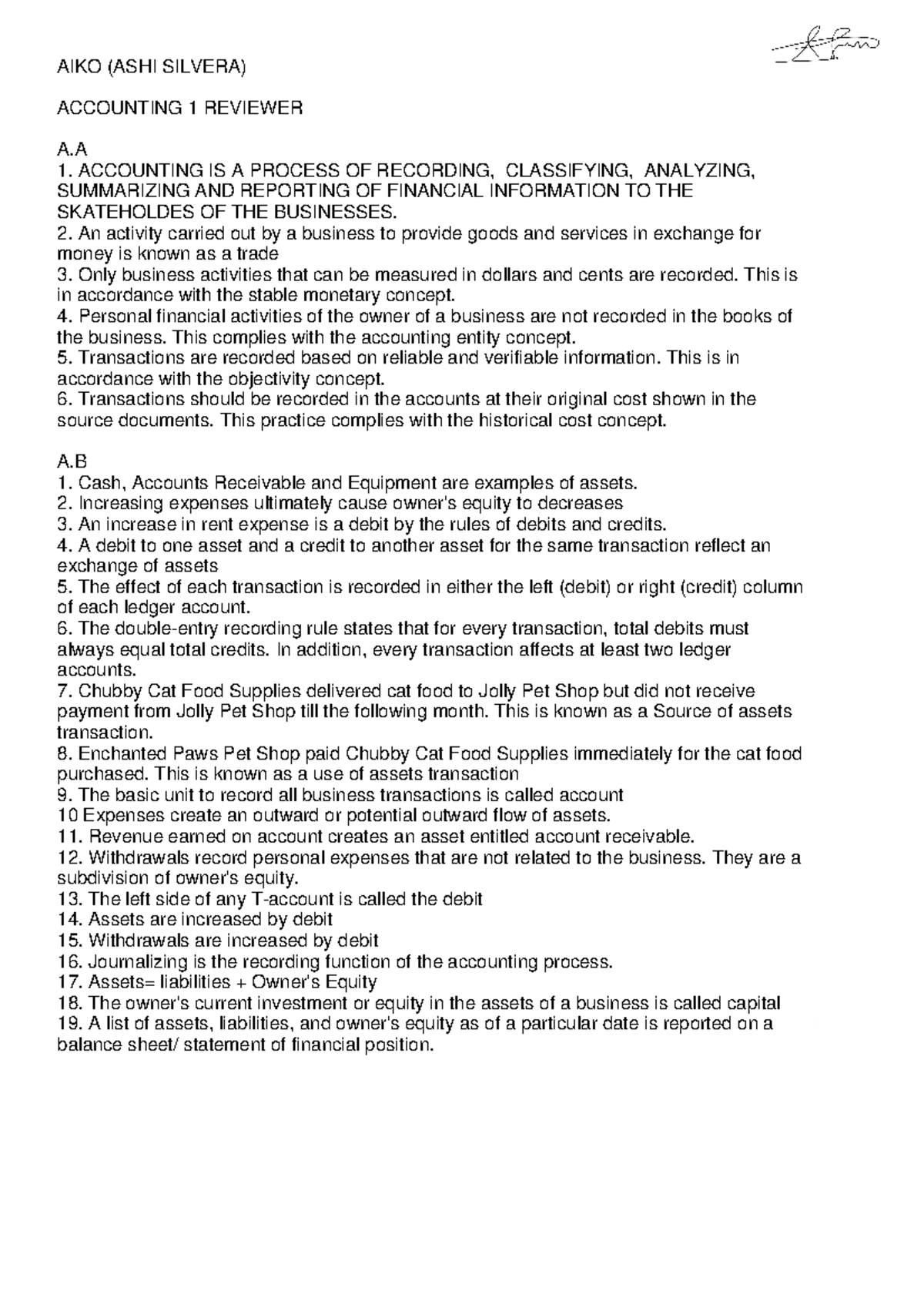 Accounting 1 - Comprehensive Review Notes - Studocu