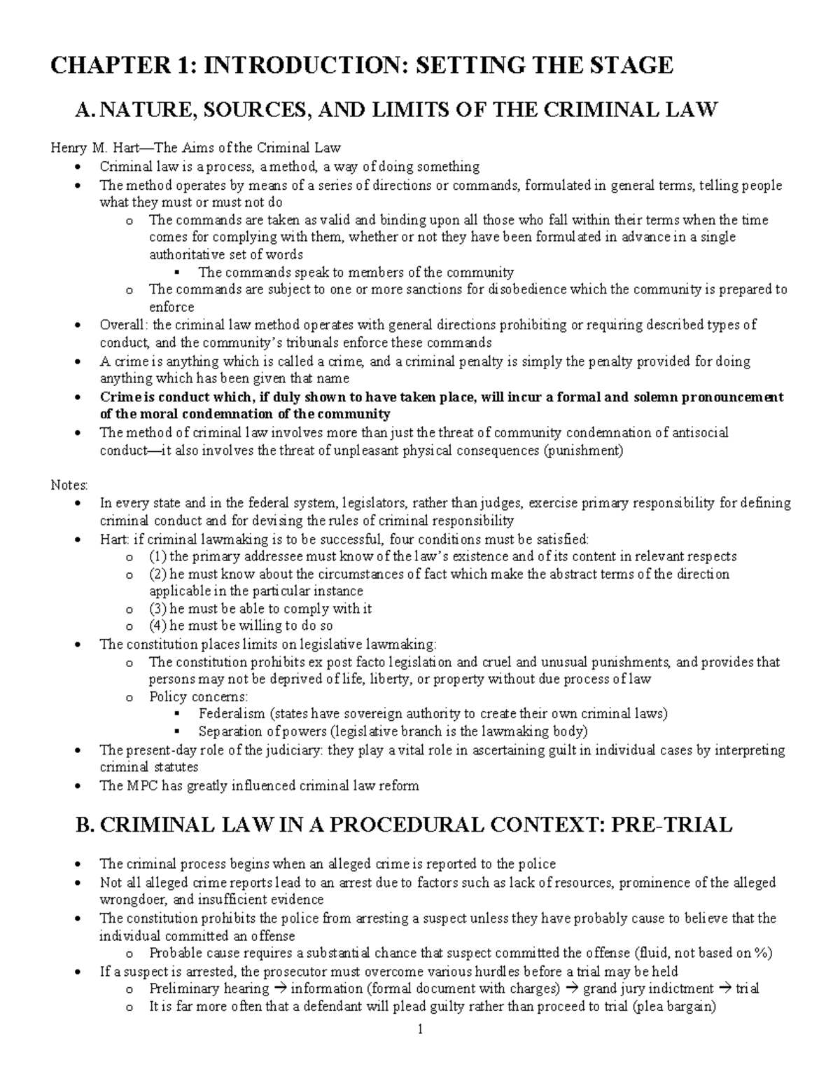 Criminal Law (CL 101) Final Exam Study Guide Outline - Studocu
